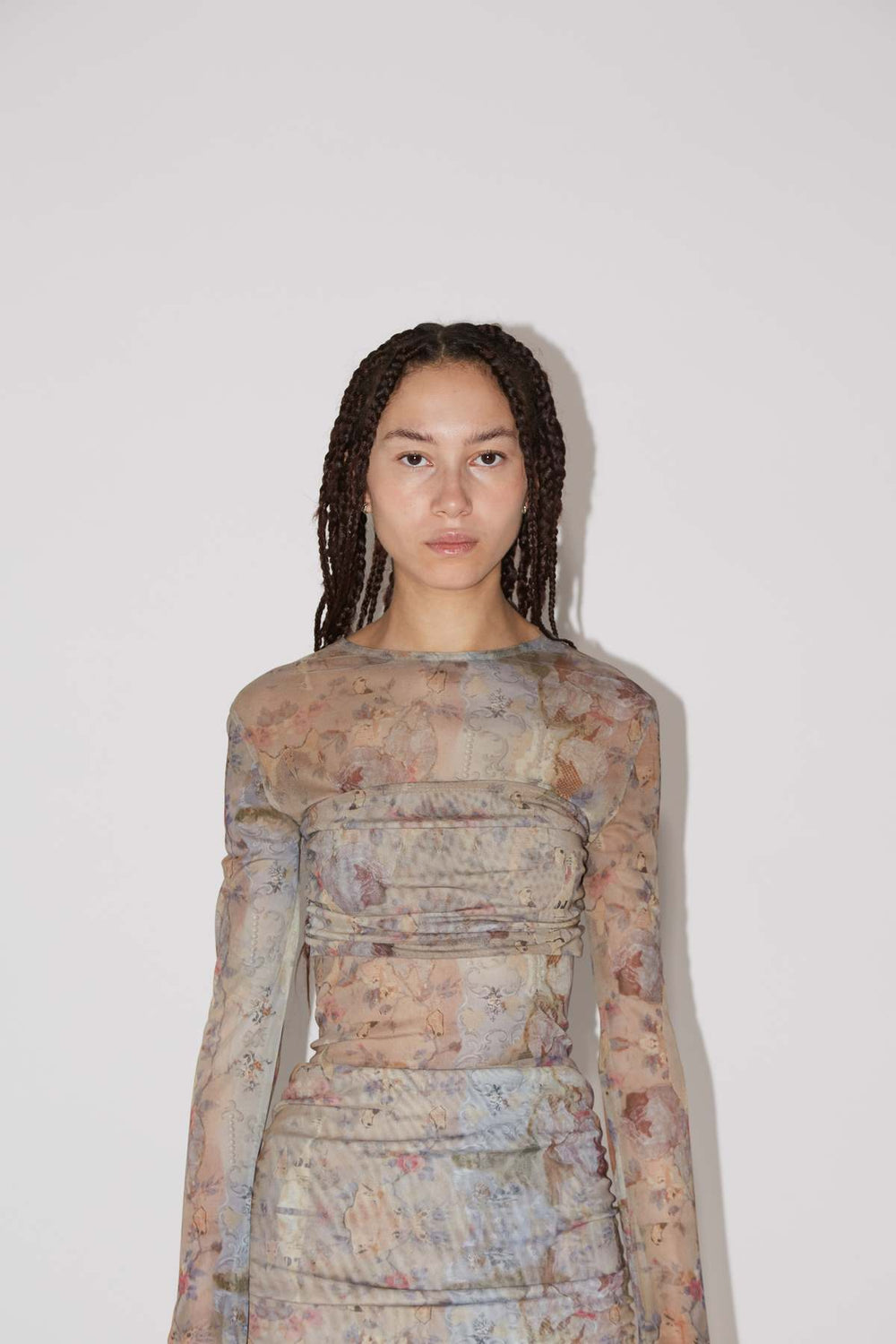 Draped Mesh Dress – inland